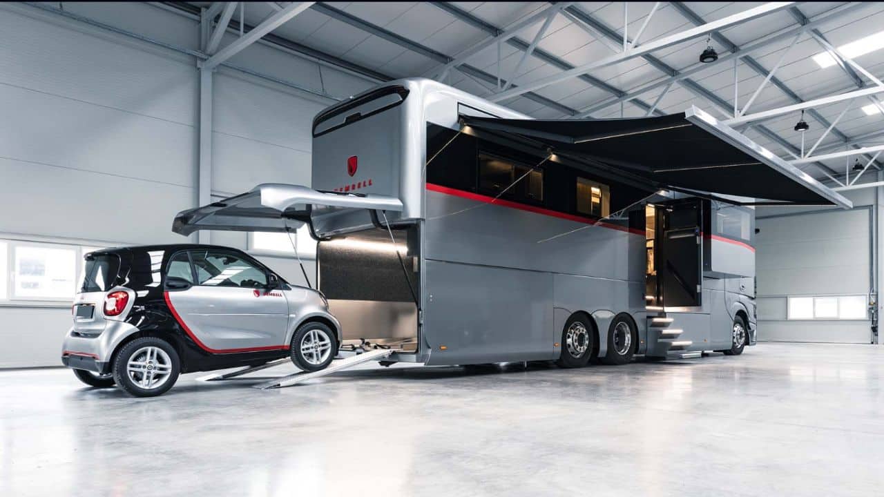 7 Outlandish Luxury RVs with Car Storage - The Wayward Home